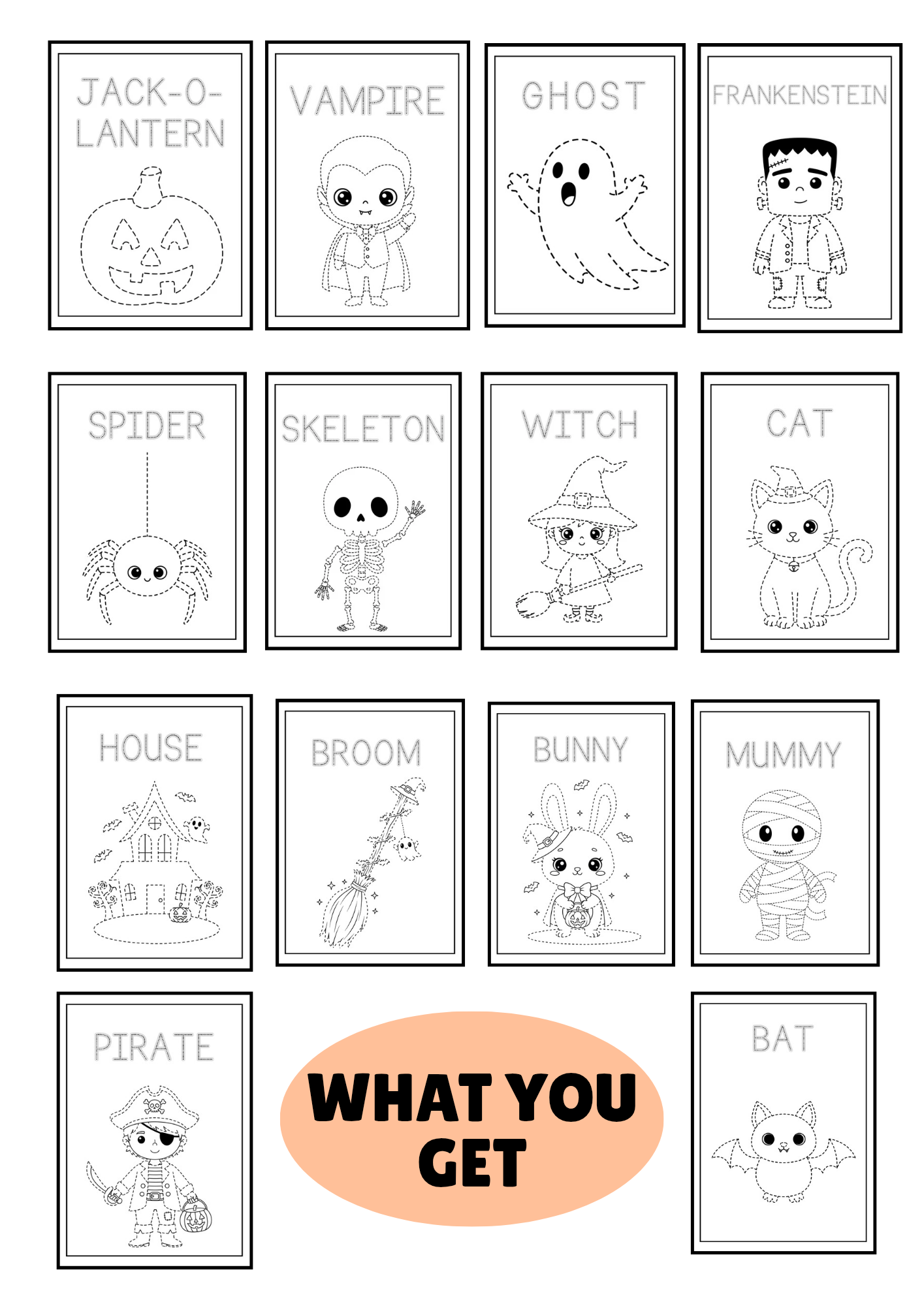 No Prep Halloween Tracing Worksheets KS1 | 15 Fun Pages of Drawing ...