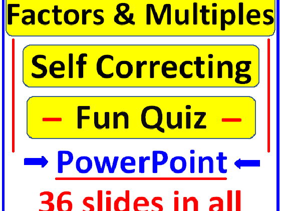 Factors and Multiples Self Correcting Fun Quiz (PowerPoint) | Teaching ...