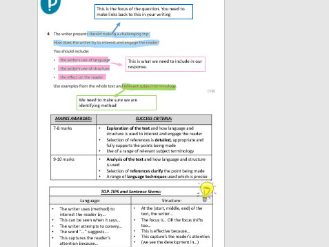 EDEXCEL PEARSON LIFT 2.0 ENGLISH LANGUAGE Paper 2 Exam Revision Booklet ...