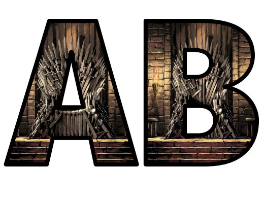 Game of Thrones the Iron Throne Swords Lettering Set Display Title ...