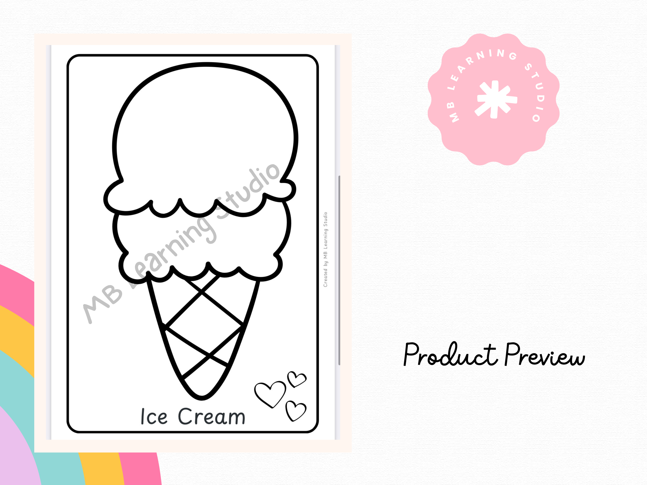 Ice Cream Art Template – Beach Summer-Themed Creative Activity for EYFS ...