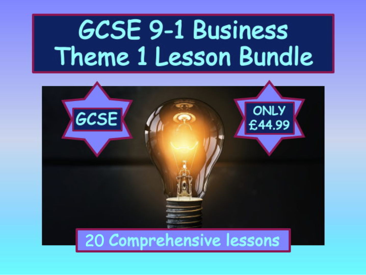 GCSE 9-1 Business - Theme 1 Lesson Pack (topics 1-5) - 20 lessons ...
