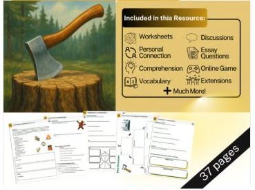 Hatchet Novel Study - Printable Chapter Worksheets, Discussions, Game ...