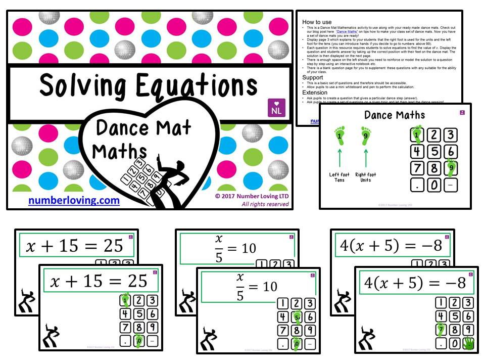 Solving Equations (Dance Mat Maths) | Teaching Resources