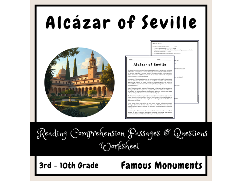Alcázar of Seville Reading Comprehension Passages & Questions ...