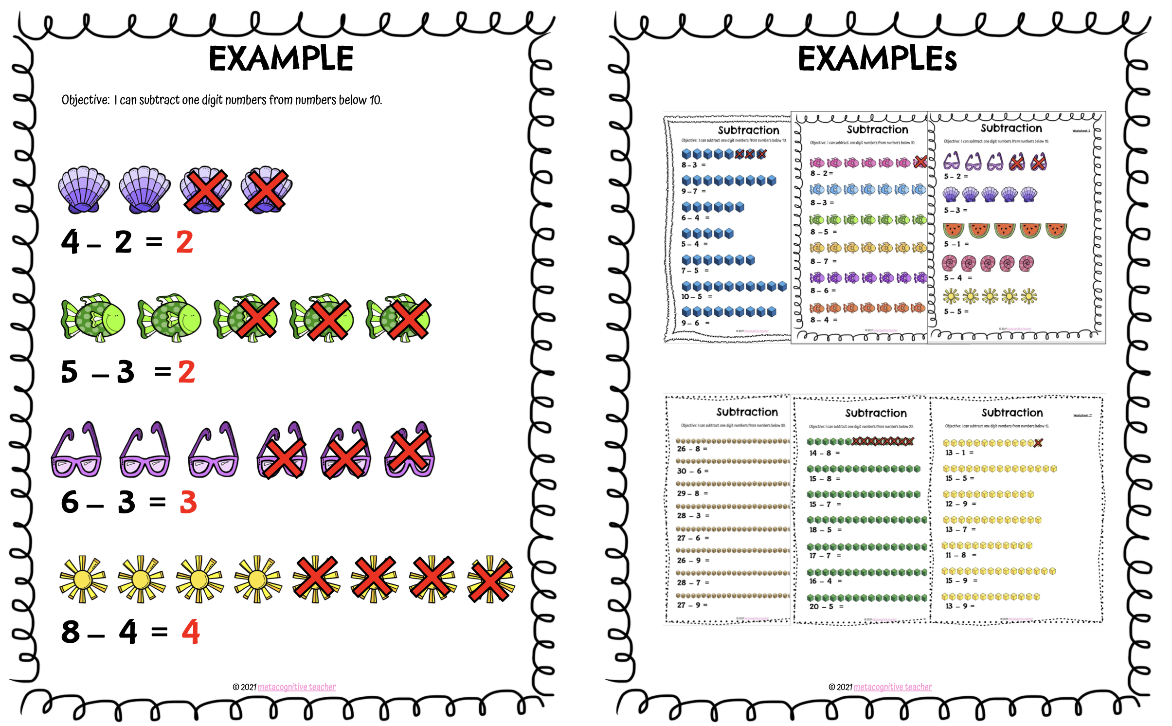 Subtracting 1 Digit Numbers | Teaching Resources