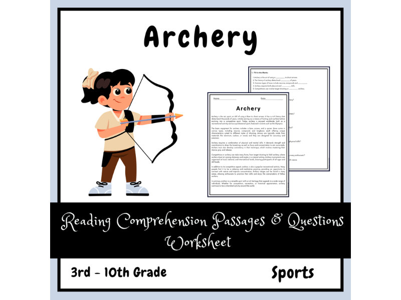 Archery Reading Comprehension Passages & Questions Worksheets ...
