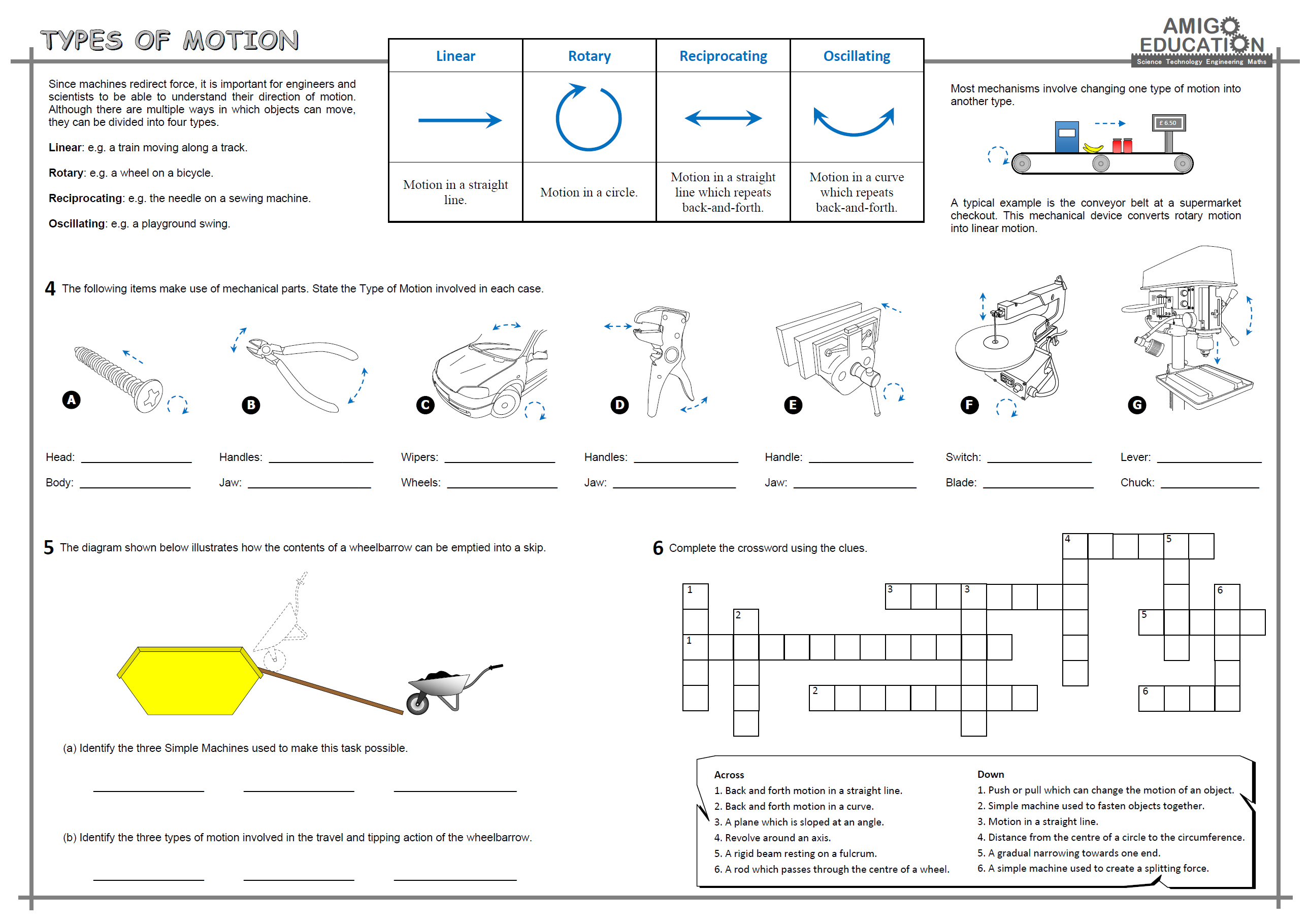 Simple Machines And Types Of Motion Teaching Resources