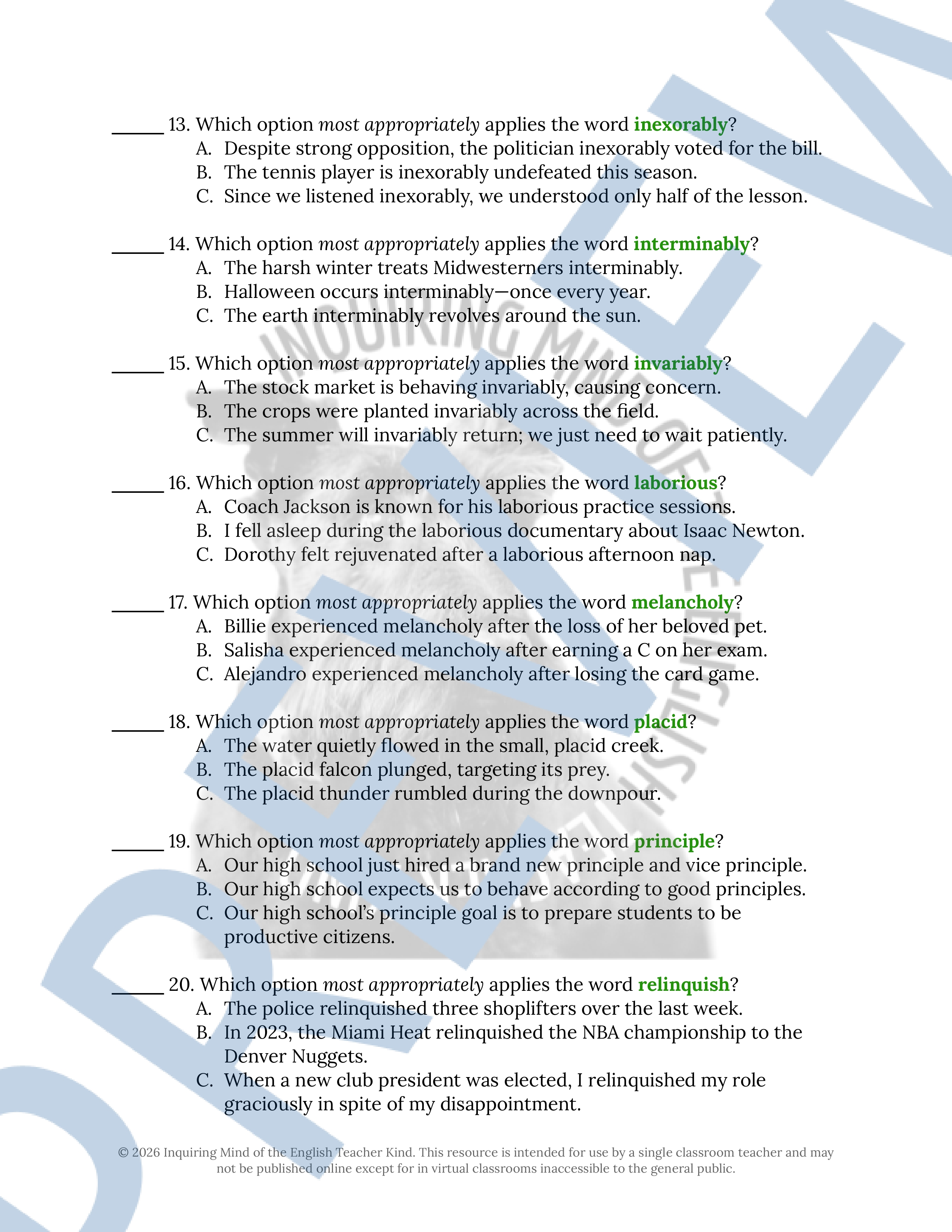 "The Birthmark" by Nathaniel Hawthorne Vocabulary Worksheet, Crossword ...