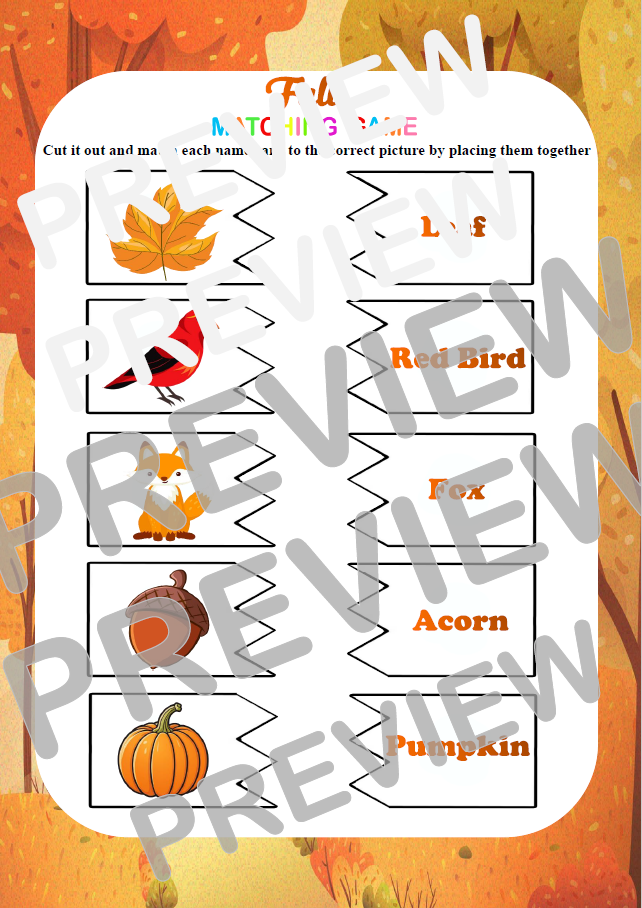 Autumn/ Fall Pumpkin Matching Game for EYFS / Nursery / Reception ...