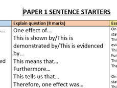 IGCSE History Sentence starters | Teaching Resources