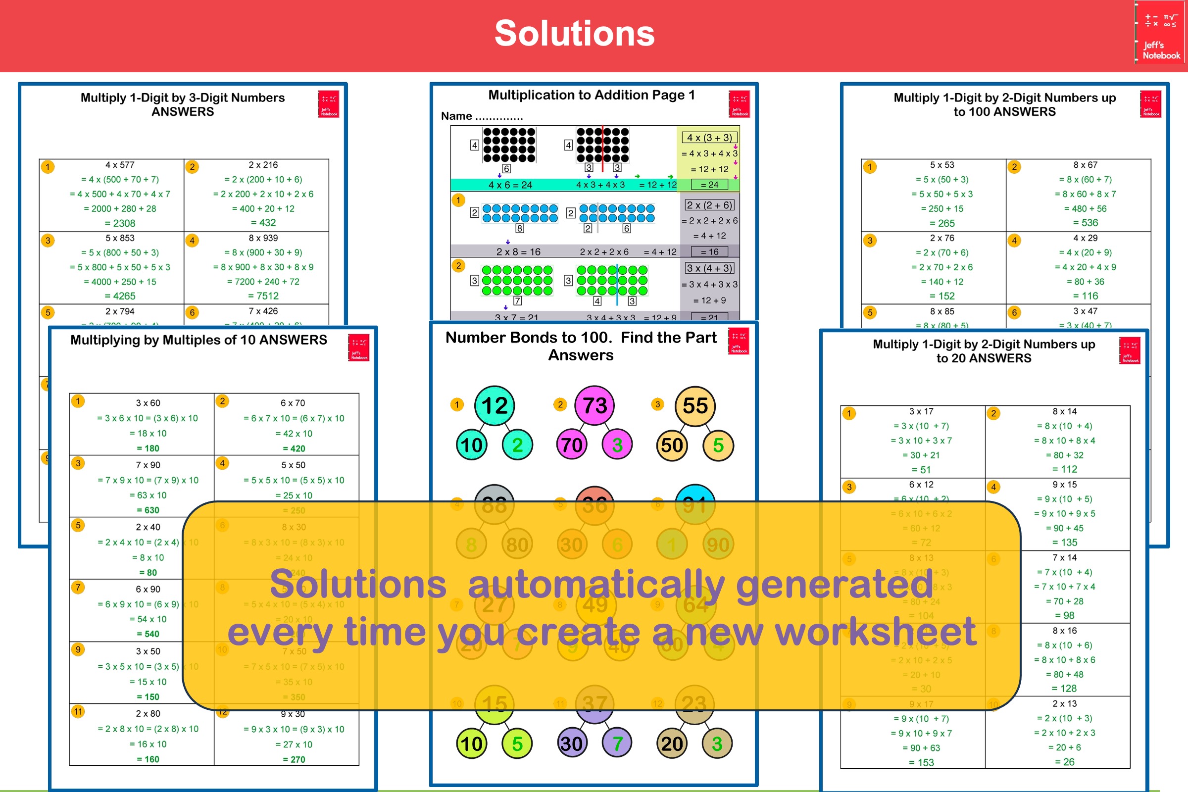 Distributive Law of Multiplication - Year 4 | Teaching Resources