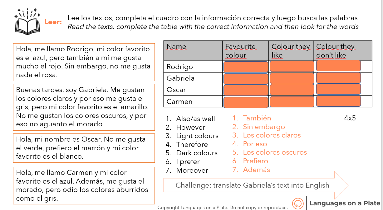 Cuál es tu color favorito | Teaching Resources