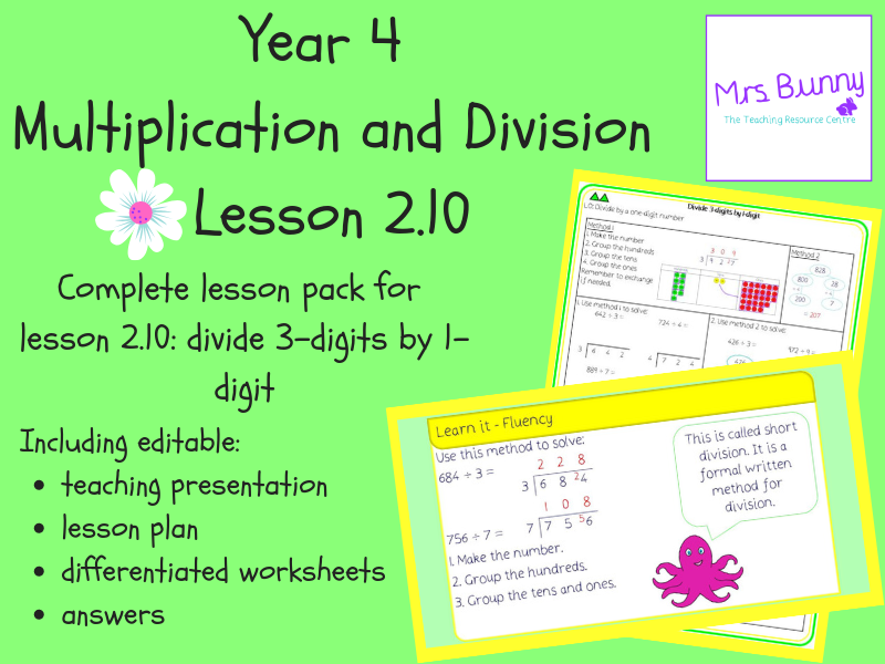 10 Multiplication And Division 2 Divide 3 digits By 1 digit Lesson 