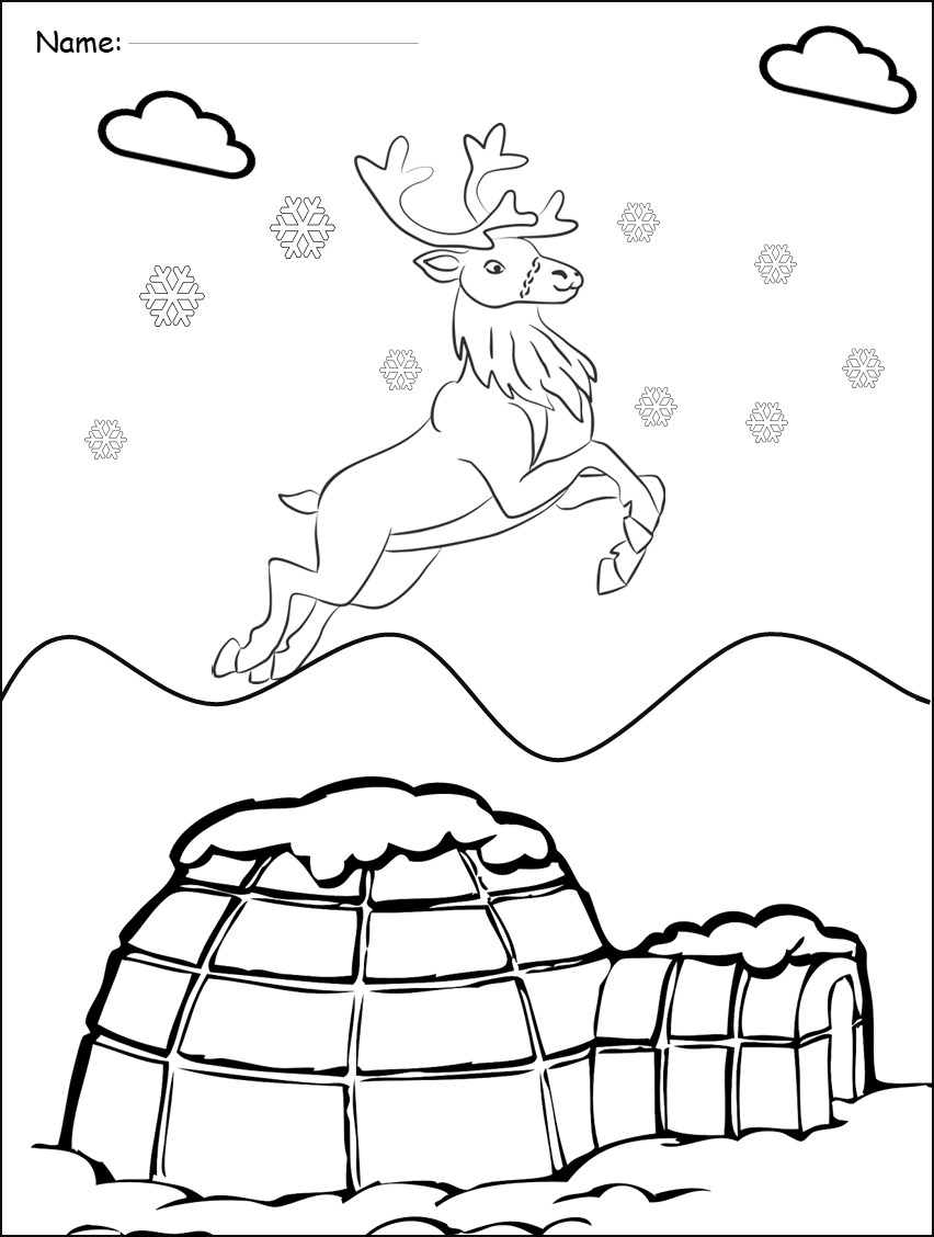 Winter Coloring Pages & Writing Paper Pack | 20 Coloring Sheets + 20 ...