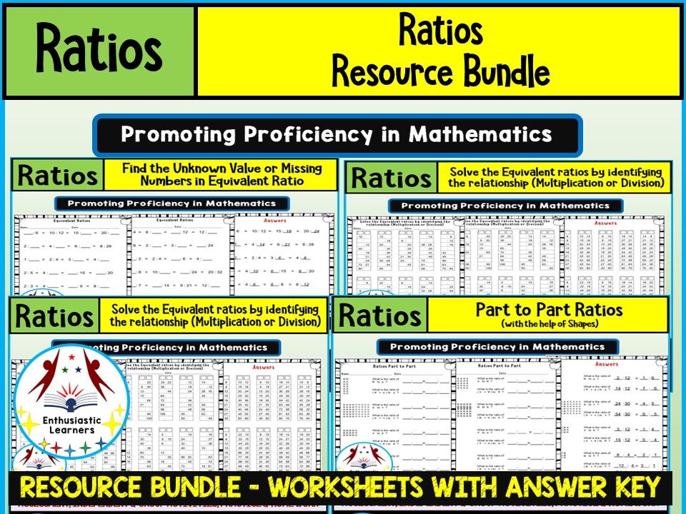 Ratios Worksheets BUNDLE for Grades 5–7 | Teaching Resources