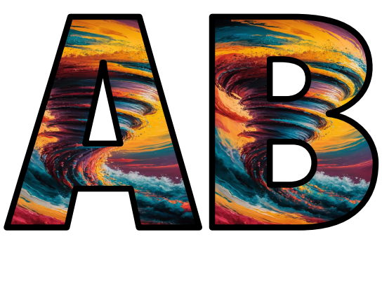 Color Tornado Lettering Set Display Title Letters Numbers Signs ...