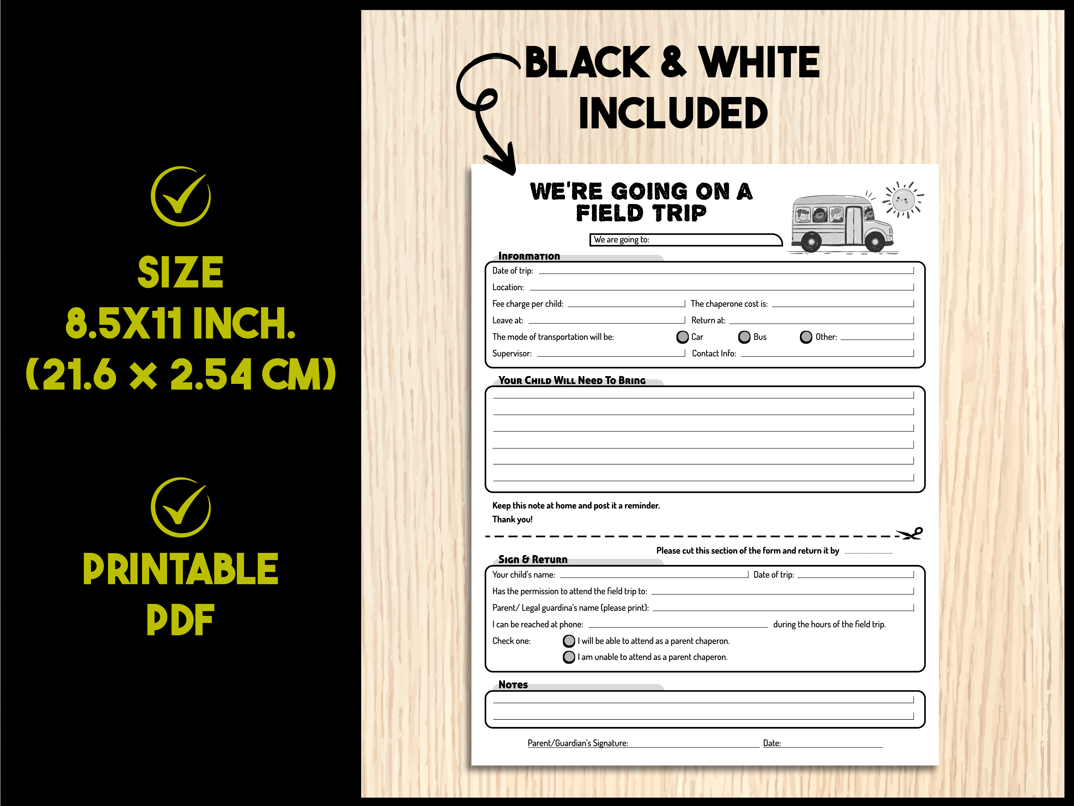 Printable Field Trip Permission Form for Daycare and Child Care ...