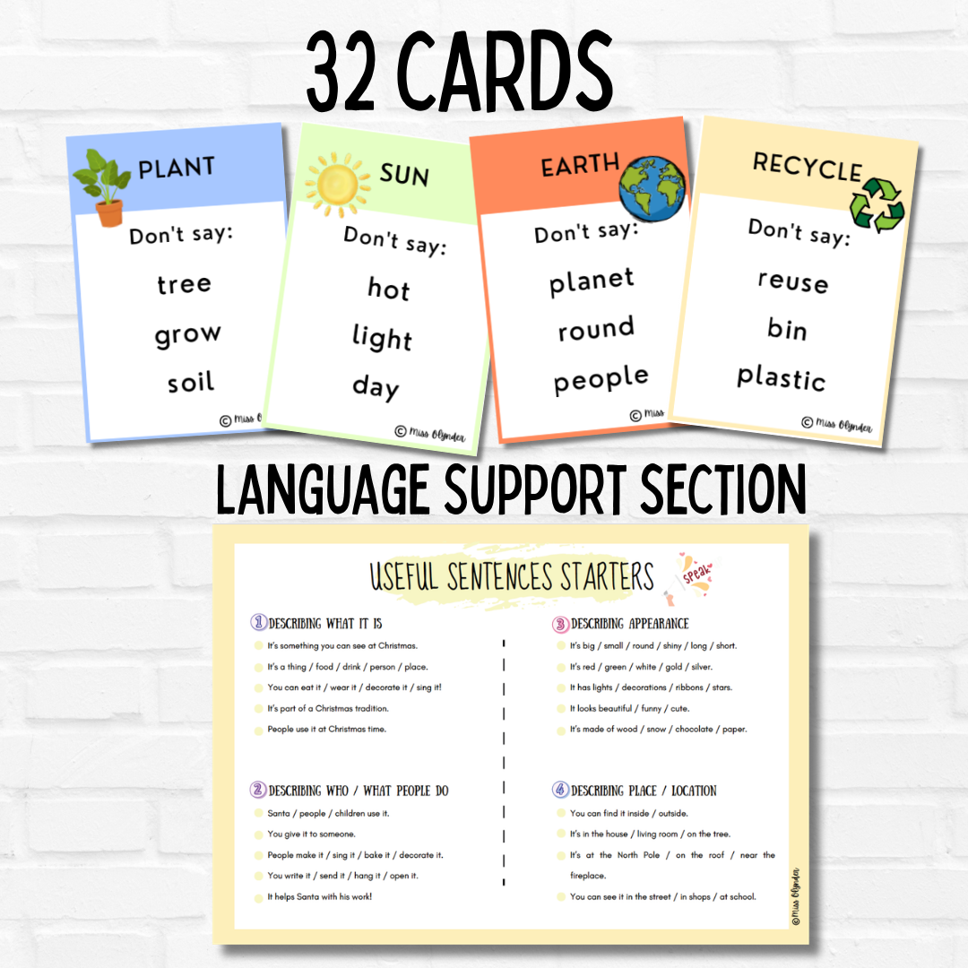 Earth Day Taboo Game – ESL Speaking Activity | Vocabulary Game | No ...
