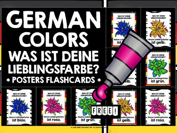 GERMAN COLORS FLASHCARDS POSTERS FREEBIE #1 | Teaching Resources