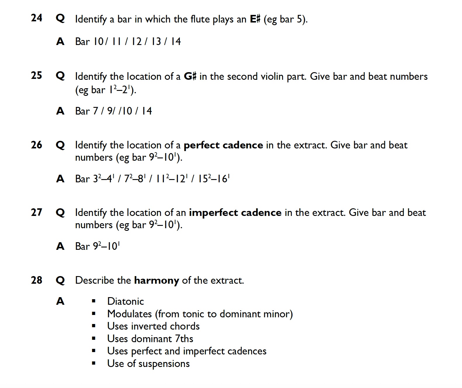 Eduqas GCSE Music - Bach Badinerie (Part A) - 50 Practice Questions ...