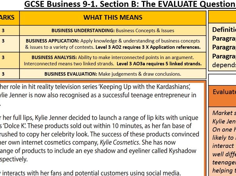 Gcse 9 1 Edexcel Business Knowledge Organisers Learning Checklist ...