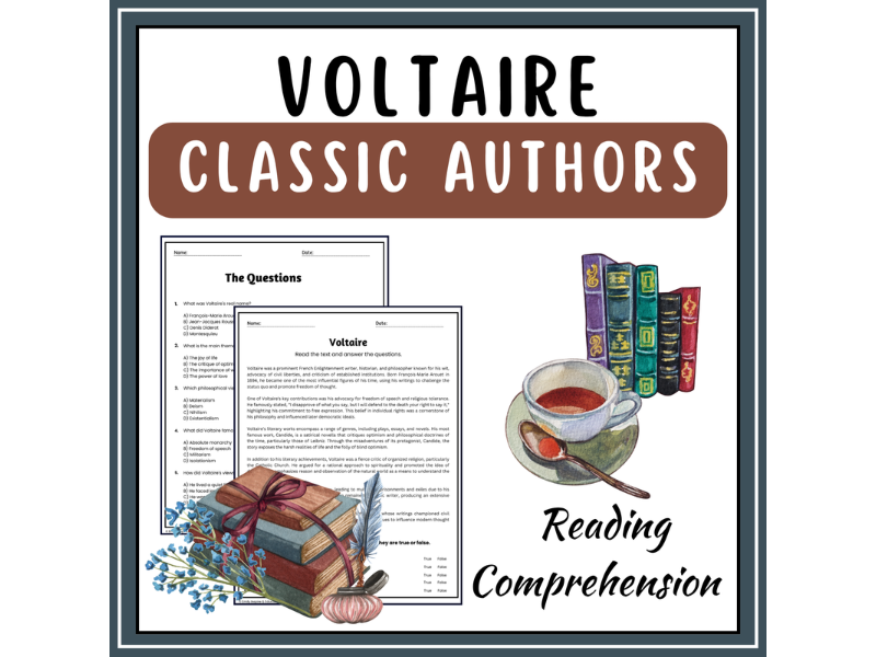 Voltaire Reading Comprehension Passages & Questions Worksheets ...