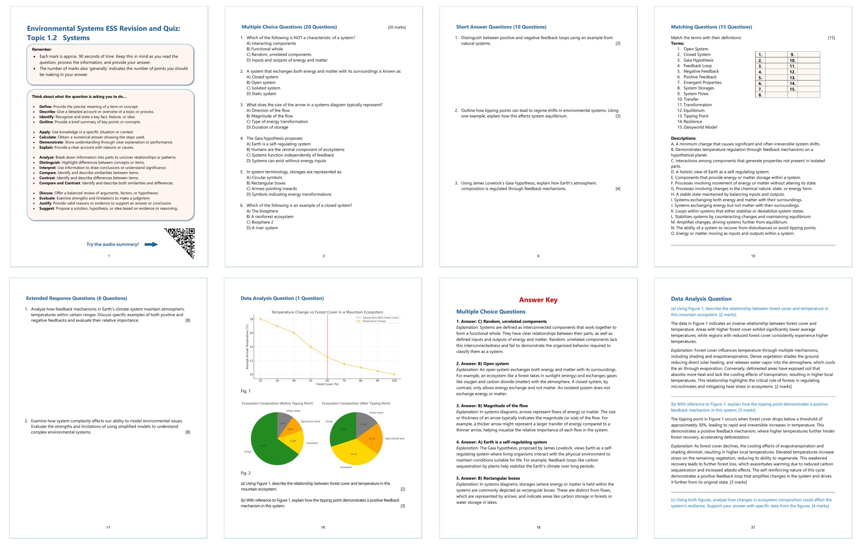 IB DP ESS 1.2 Systems: Quiz & Exam Revision Worksheets - 2026 ...