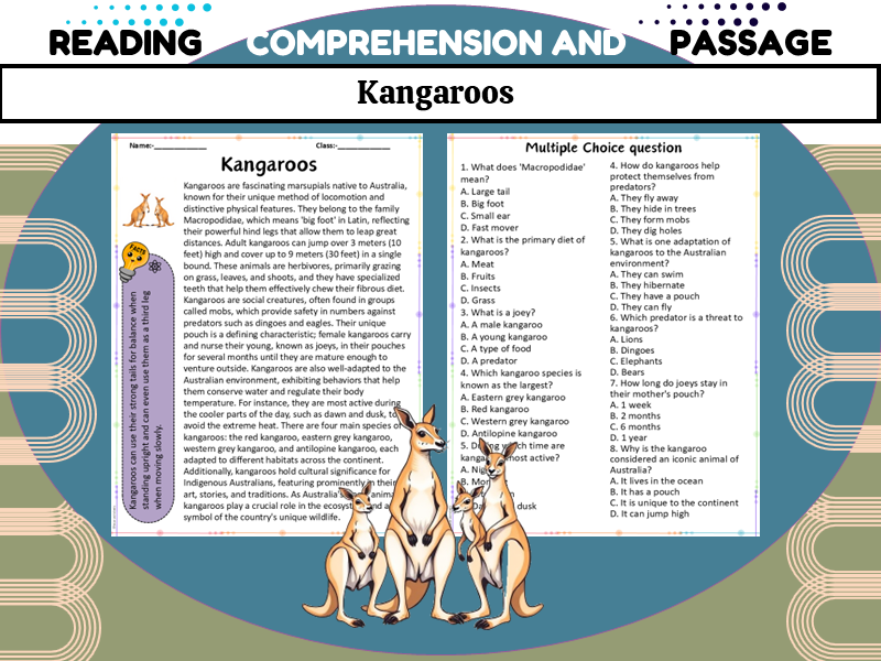 Kangaroo Facts: Engaging Reading Passage with Interactive Questions ...