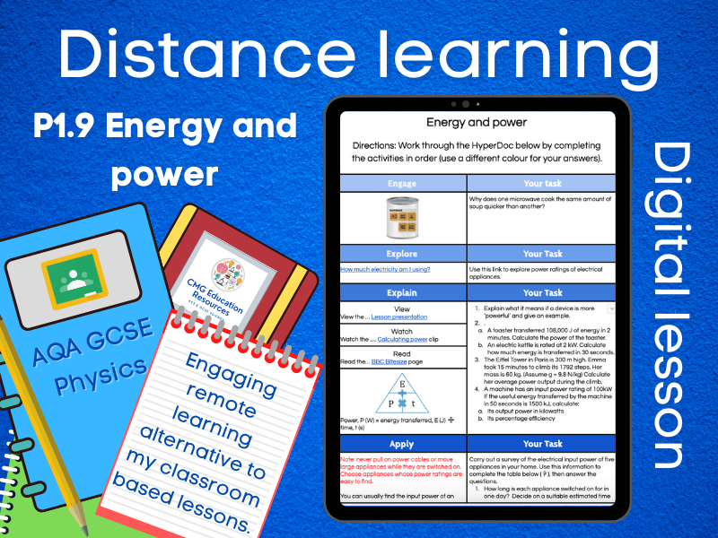 P1 Conservation and dissipation of energy: Distance learning bundle ...