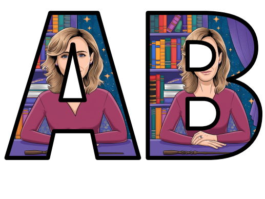 Famous Person JK Rowling Harry Potter Author Lettering Set Display ...