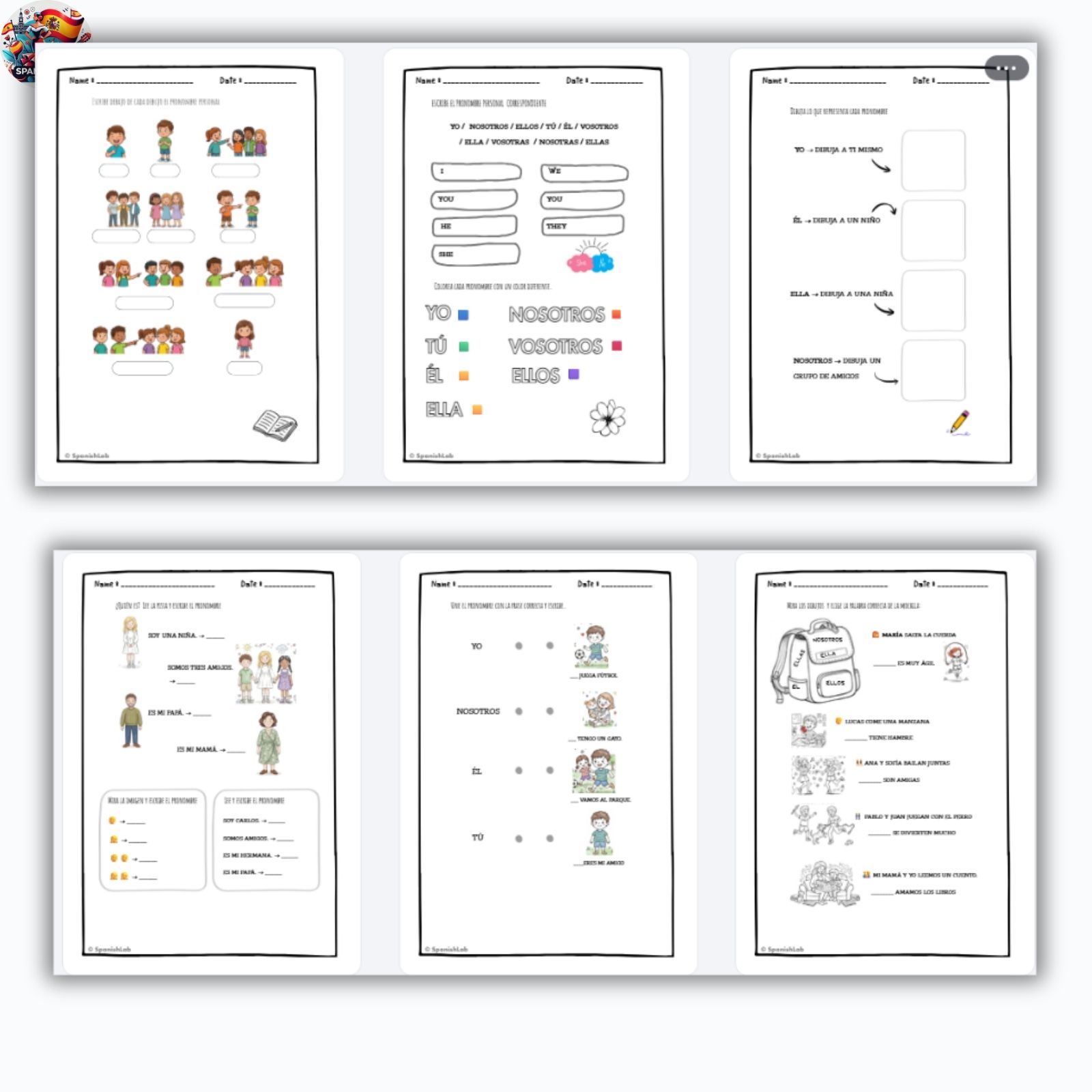 Spanish Subject Pronouns | Pronombres Personales | Grades 2-4, Spanish ...
