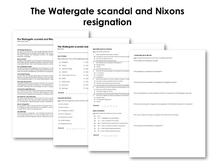 The Watergate scandal and Nixons resignation | Teaching Resources