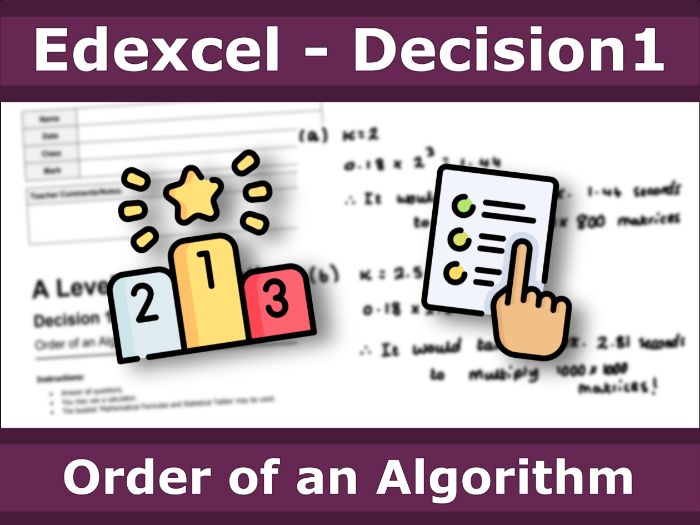 Edexcel Decision 1 - Order of an Algorithm | Teaching Resources