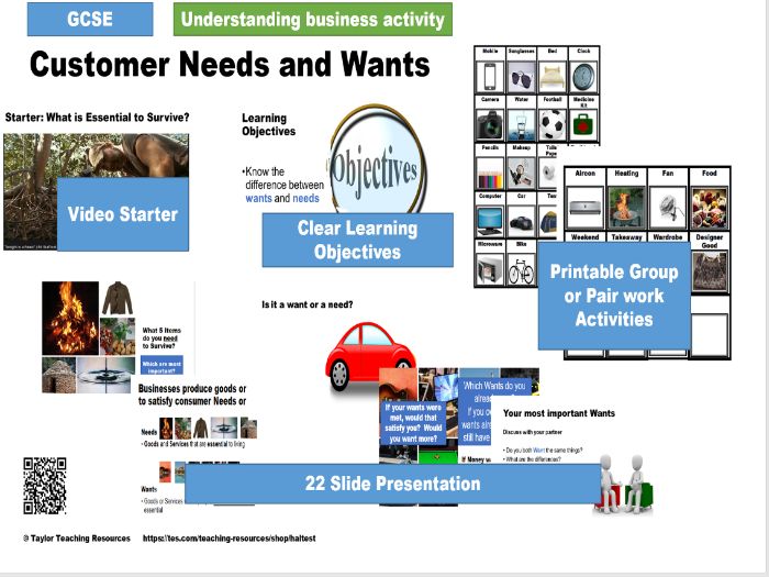 Customer Needs and Wants - GCSE / iGCSE Business - Full Lesson ...