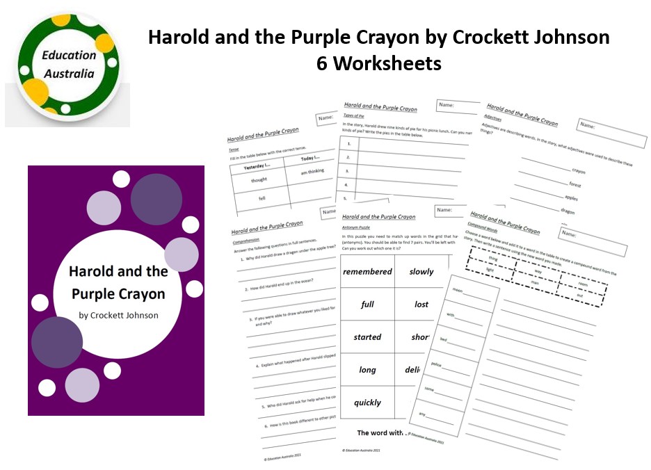 Harold and the Purple Crayon by Crockett Johnson - 6 Worksheets ...