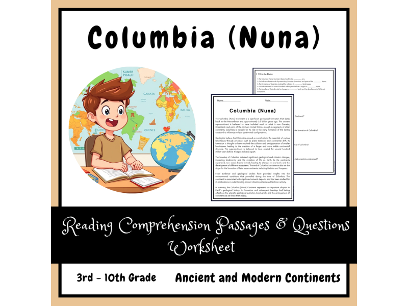 Columbia (Nuna) Continent Reading Comprehension Passages & Questions ...