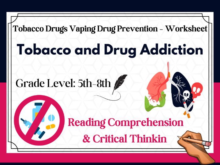 Tobacco and Drug Addiction: Reading Comprehension Passages & Questions ...