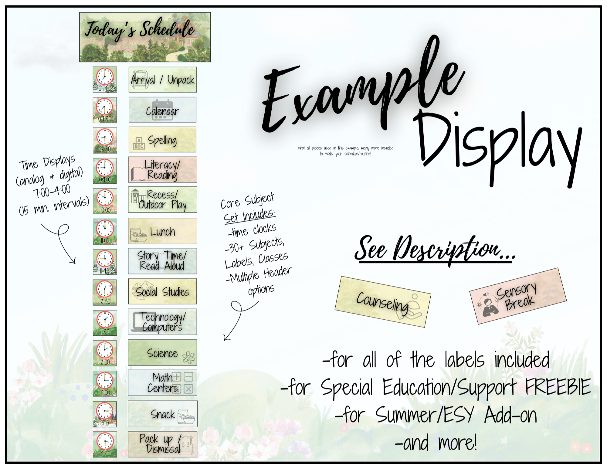 Cottagecore-Style Daily Visual Schedule Cards - Printable PDF with ...