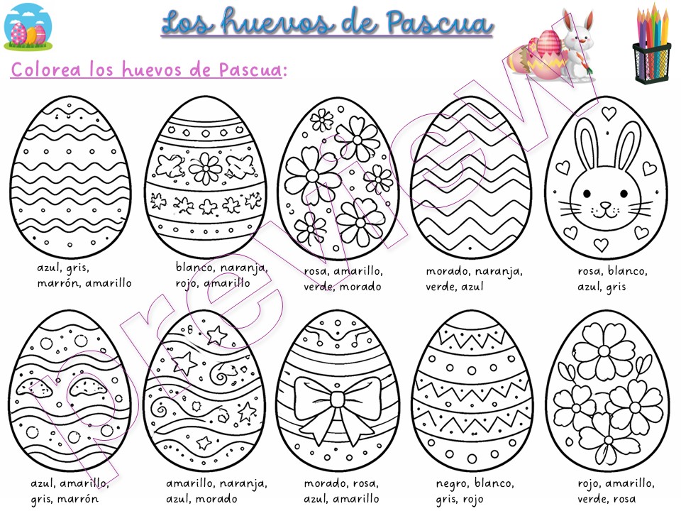 Los huevos de Pascua | Spanish Easter Eggs | Colours | Colores ...