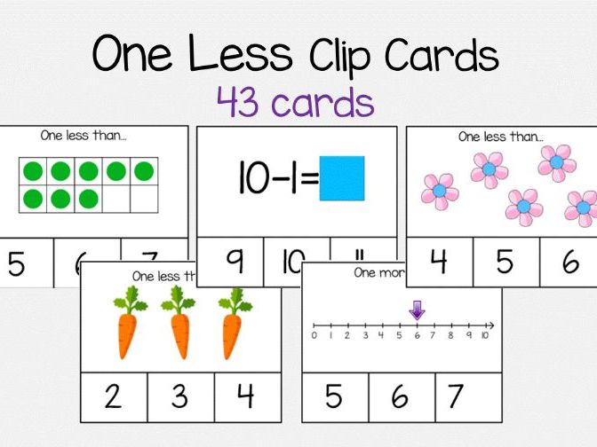 One More and One Less Clip Card Bundle | Teaching Resources