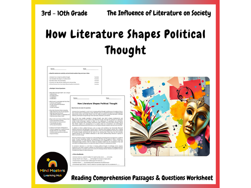 How Literature Shapes Political Thought Reading Comprehension Passages ...