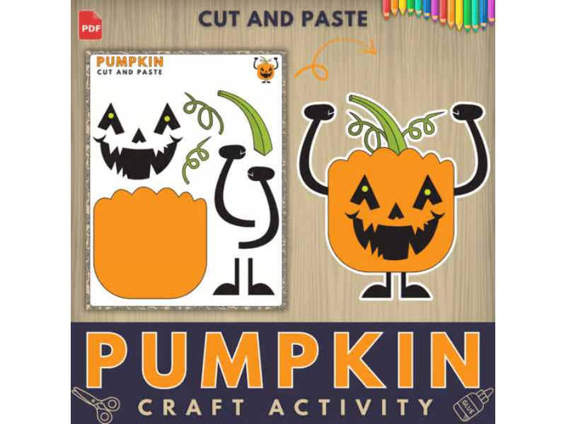 Make a Jack-o’-Lantern Pumpkin Craft – Halloween, Fall, Cut & Paste ...