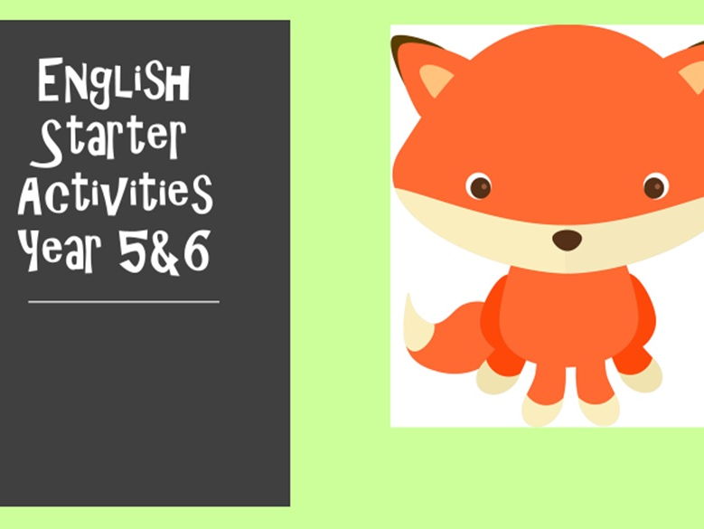 English Starter Activities Year 5 6 Post 2014 Curriculum Teaching 
