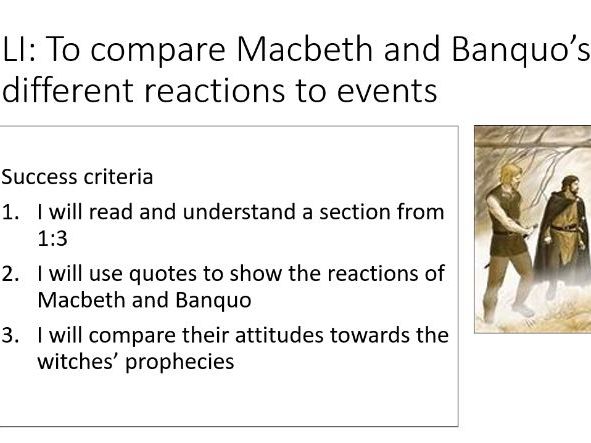 Comparing Macbeth and Banquo in Act 1 scene 3 | Teaching Resources