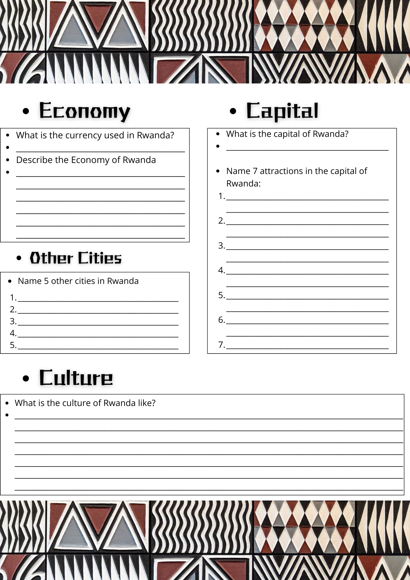 Country Study Research Project - Rwanda - Social Studies Report - East ...