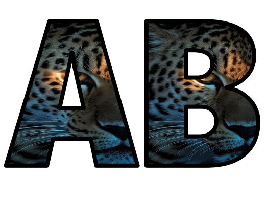 Jaguar Face Scary Lettering Set Display Title Letters Numbers Signs ...