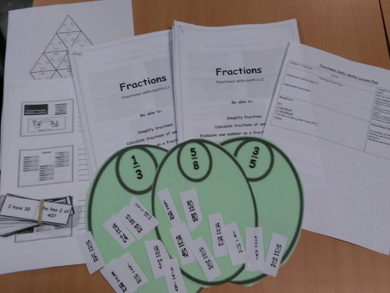 Fractions Functional Skills Maths Level 1 And Level 2 Lesson 2 Workbooks Differentiated