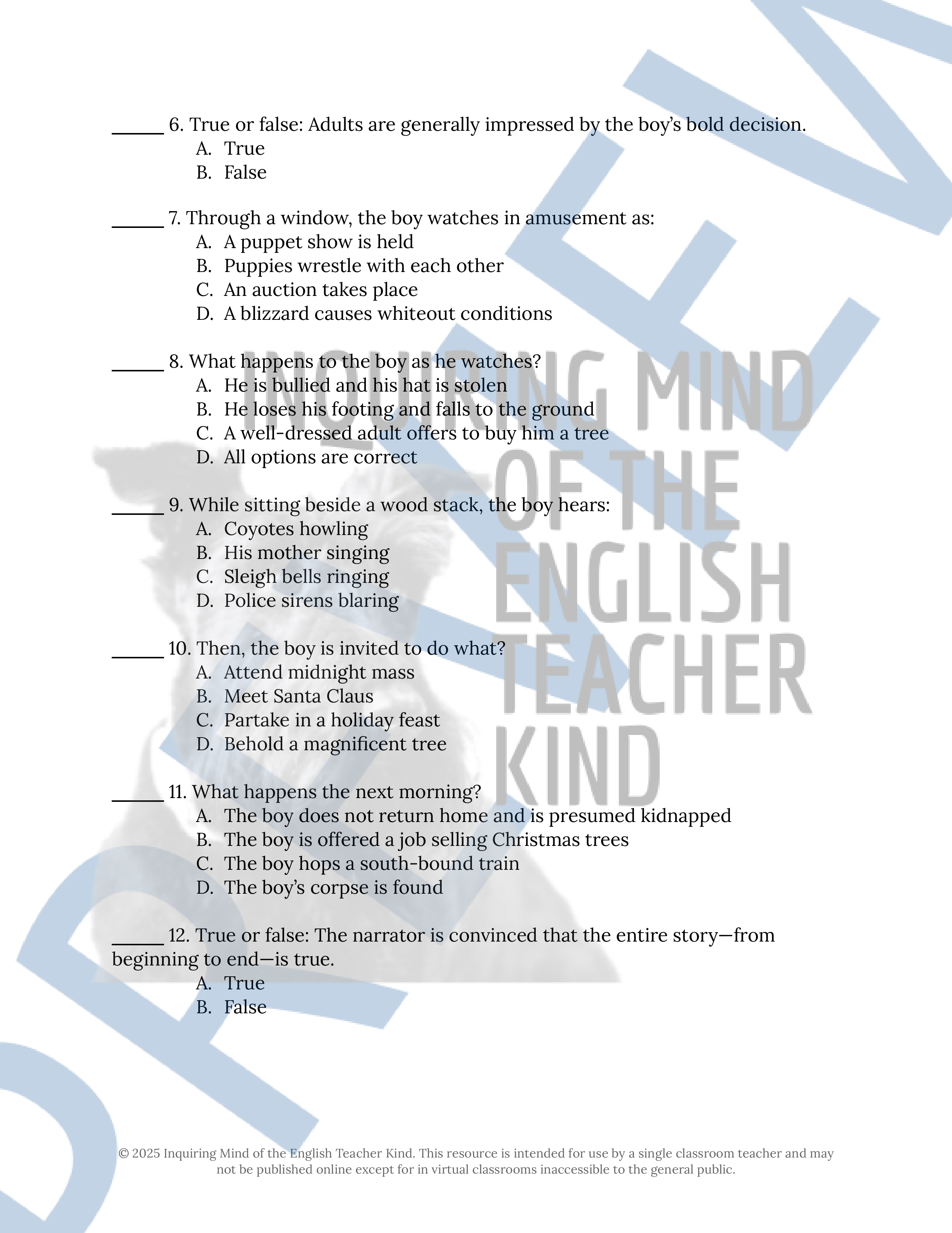 "The Heavenly Christmas Tree" by Dostoevsky Quiz | World Literature ...