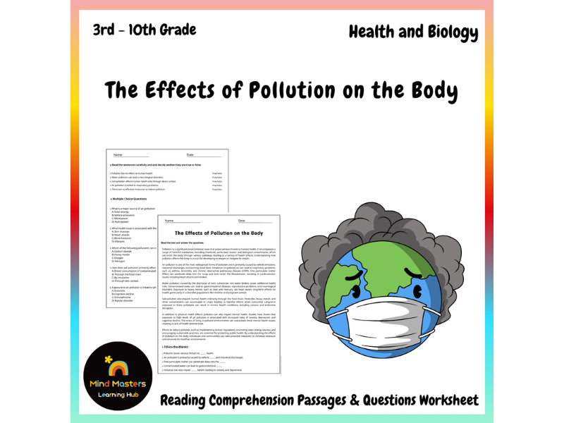 The Effects of Pollution on the Body Reading Comprehension Passages ...